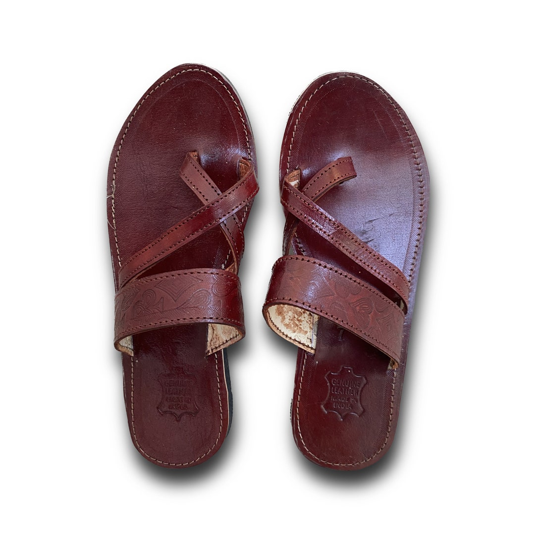 Indian Women Handmade Leather Sandals, Slippers for Women, Indian Flat ...