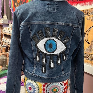 Evil Eye Denim Jacket. - Etsy