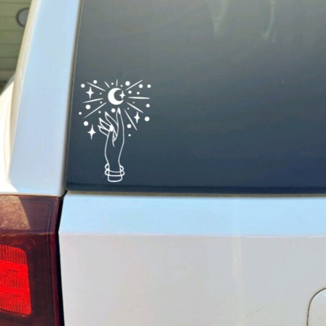 Moon Hand Magic Decal, Magic Car Decal, Moon Witch Hands Car Decal ...