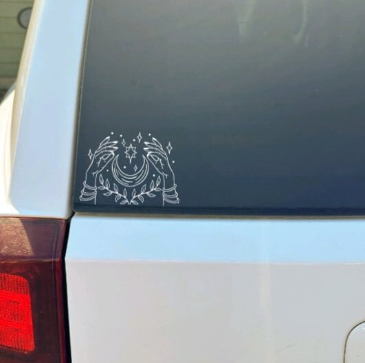Moon Magic Decal, Magic Car Decal, Witch Hands Car Decal, Witchy Decal ...