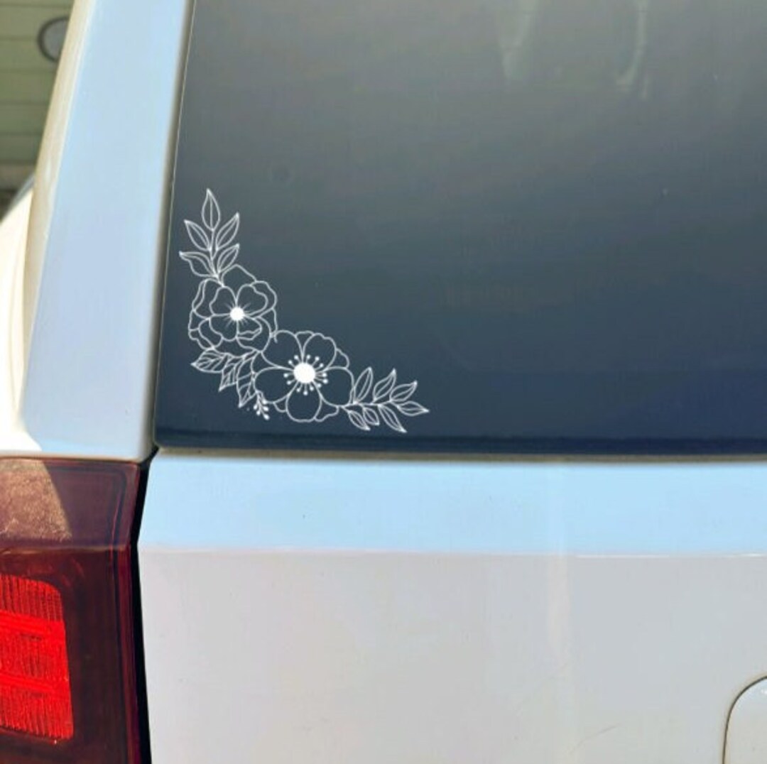 Wildflower Corner Decal, Boho Car Decal, Flower Car Decal, Plant Lover ...