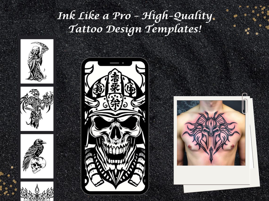 Tattoo Artist SVG & Stencil Pack – Premium Tattoo Templates, Bold Ink ...