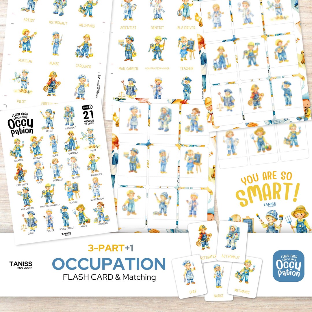 Occupation Flash Cards & Matching Picture – Montessori-inspired ...