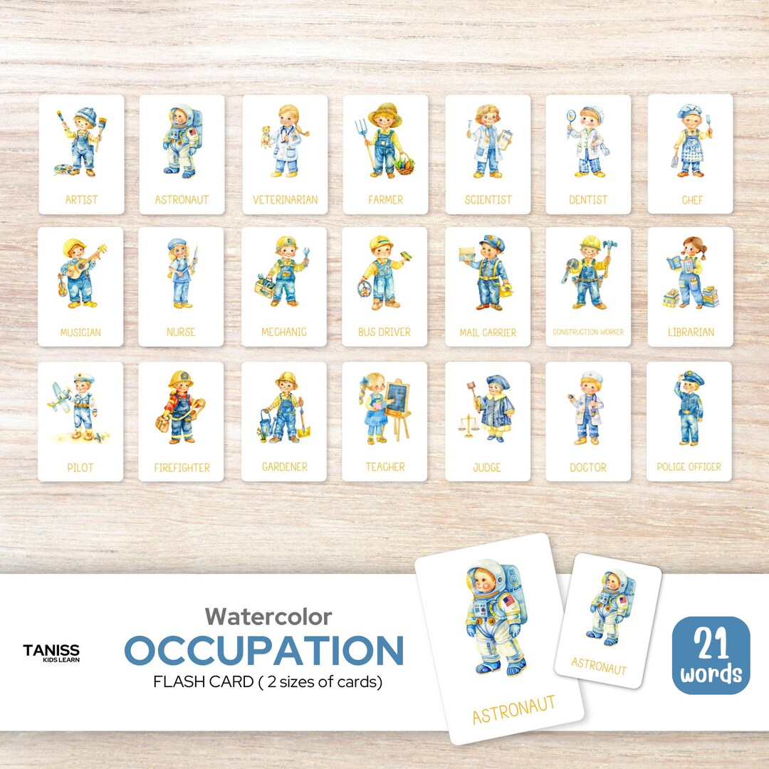 21 Occupation Flash Cards – Montessori-inspired 3-part Printable ...
