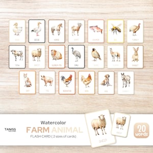 20 Farm Animal Flash Cards – Montessori-inspired 3-part Printable ...