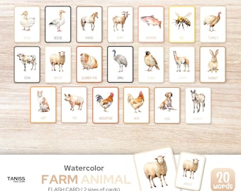 20 Farm Animal Flash Cards – Montessori-inspired 3-part Printable ...