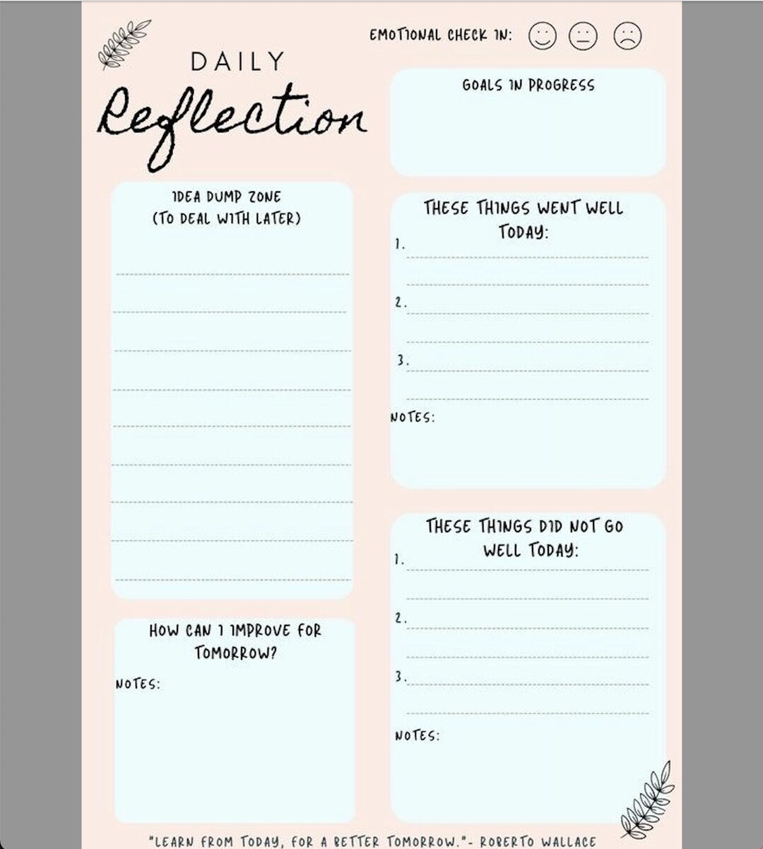 Daily Reflection Planner - Etsy