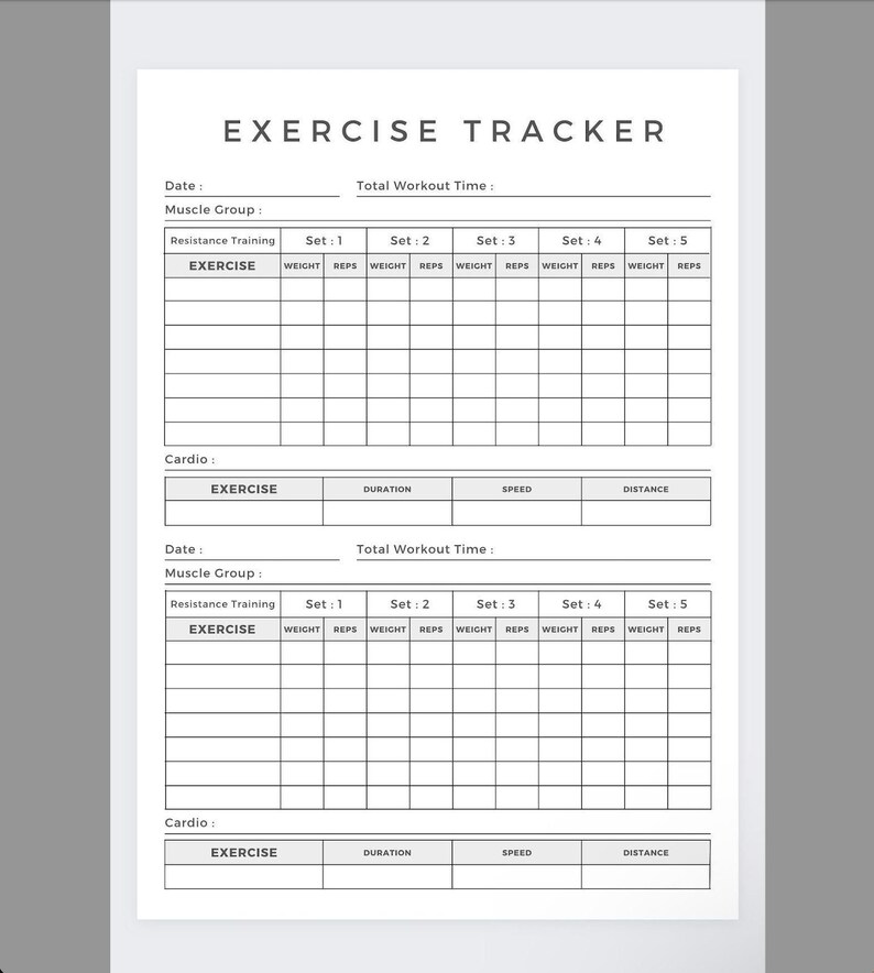 Exercise Tracker - Etsy