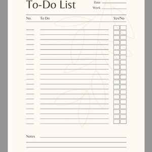 Beige To-do List With Leaf Pattern - Etsy