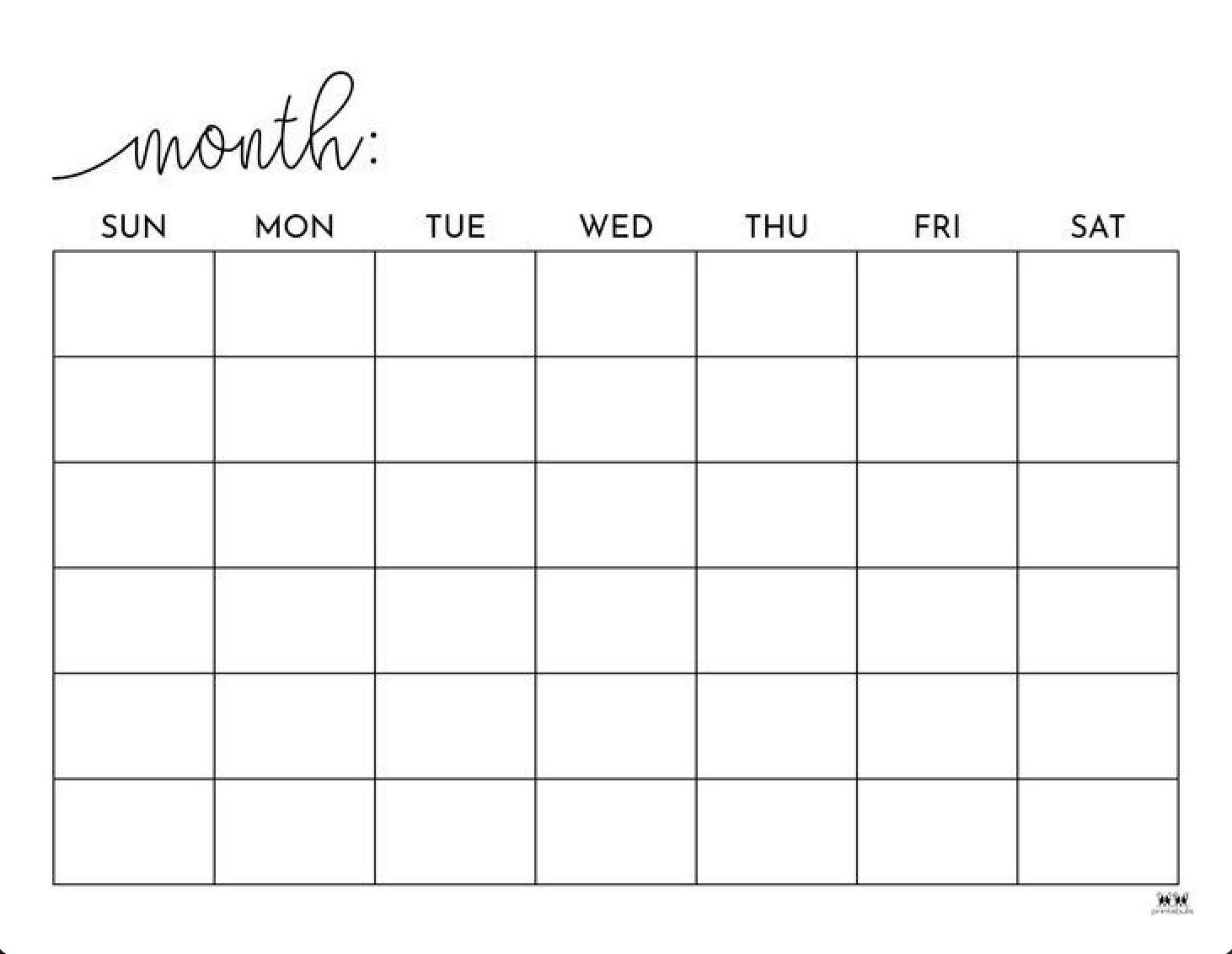 Undated Monthly Calendar Template - Etsy UK