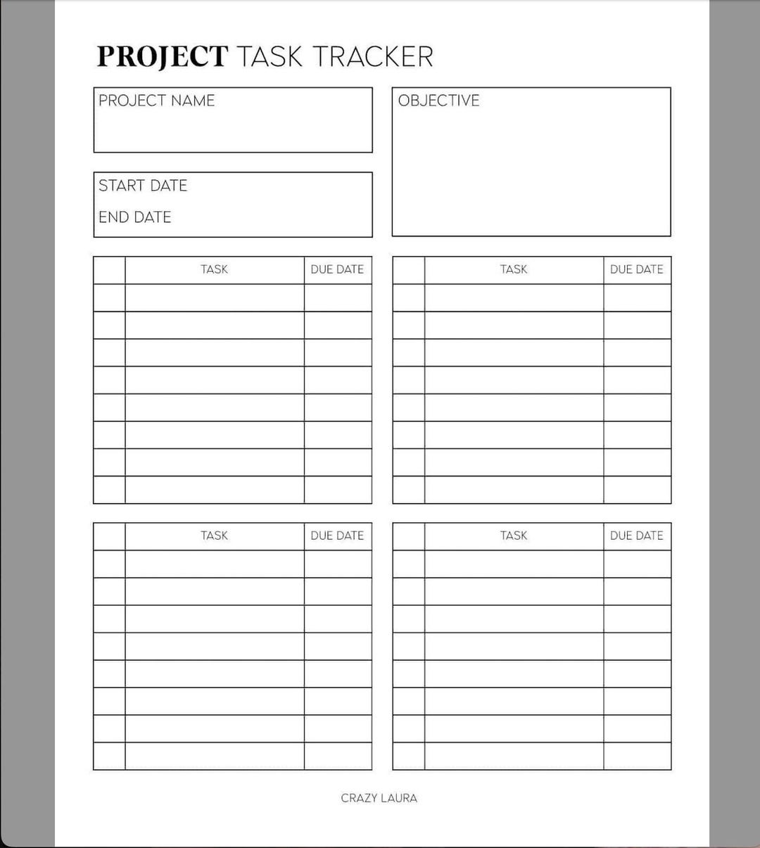 Project Task Planner - Etsy