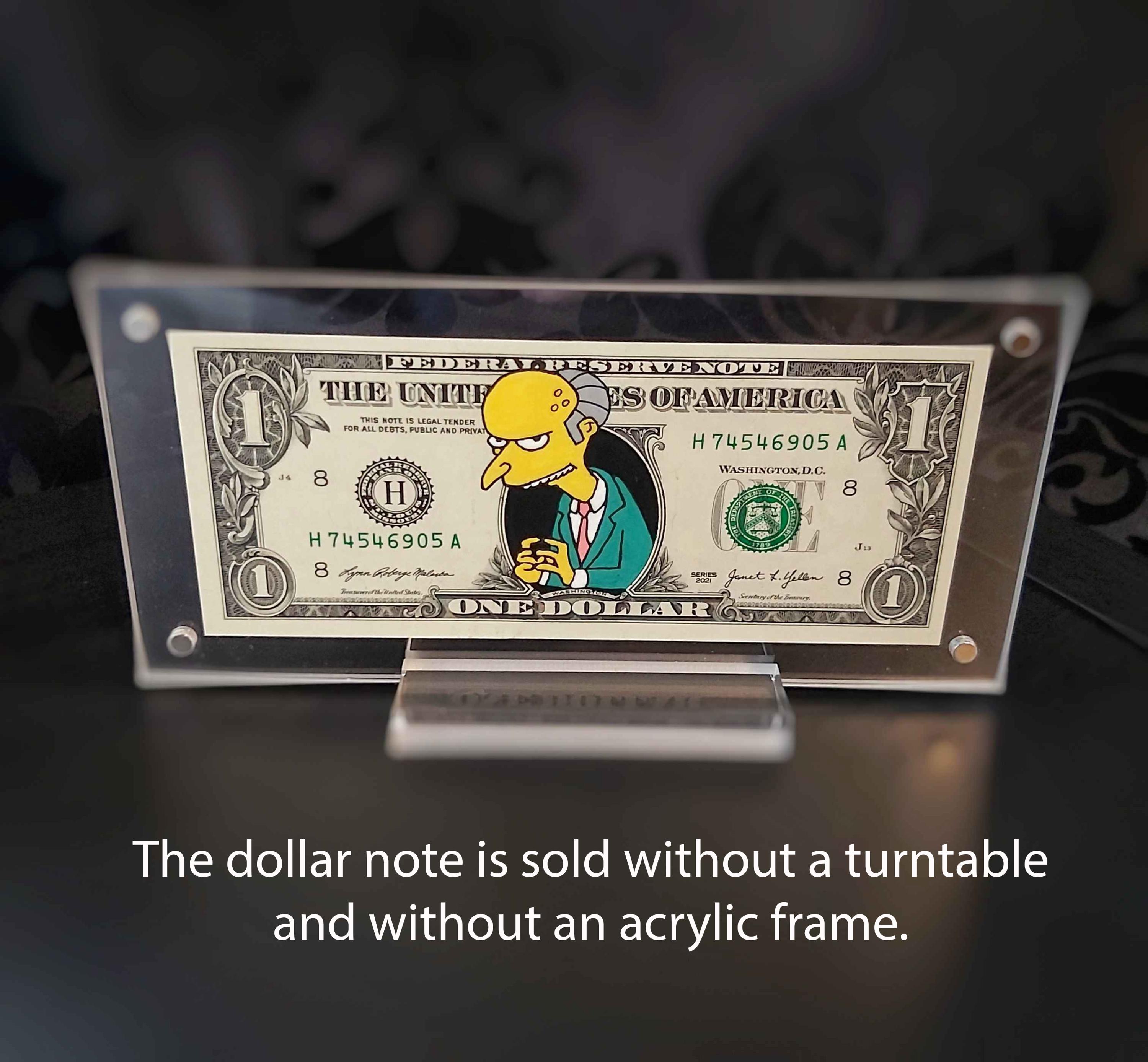Mr. Burns - the Simpsons Dollar I Dollar Art I on a Real Dollar ...