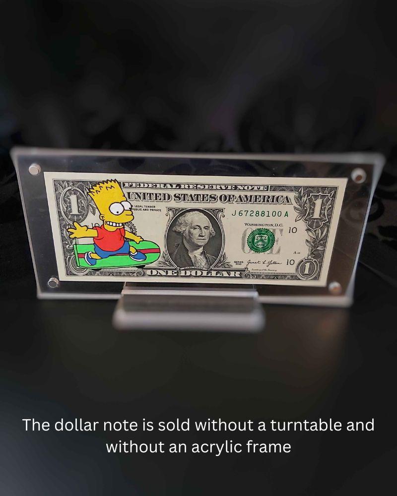 Bart Simpson - the Simpsons Dollar I Dollar Art I on a Real Dollar ...