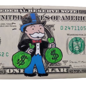 Monopoly Man - the Money Man Dollar Art | on a Real Dollar Bill ...
