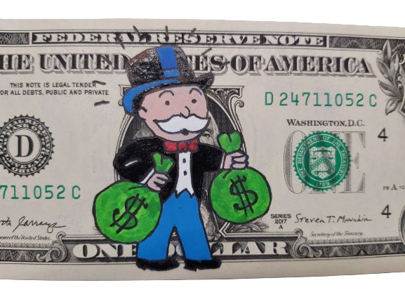 Monopoly Man the Money Man Dollar/ on a Real Dollar Bill - Etsy