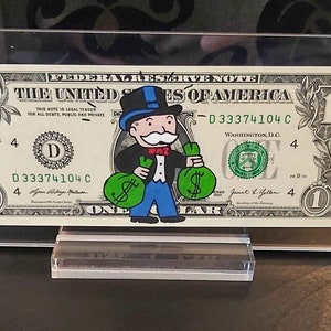 Monopoly Man - the Money Man Dollar Art | on a Real Dollar Bill ...