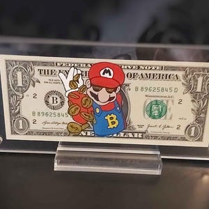 Dollar Bae Mario - Mario Dollar | on a Real Dollar Bill, Original Gift ...