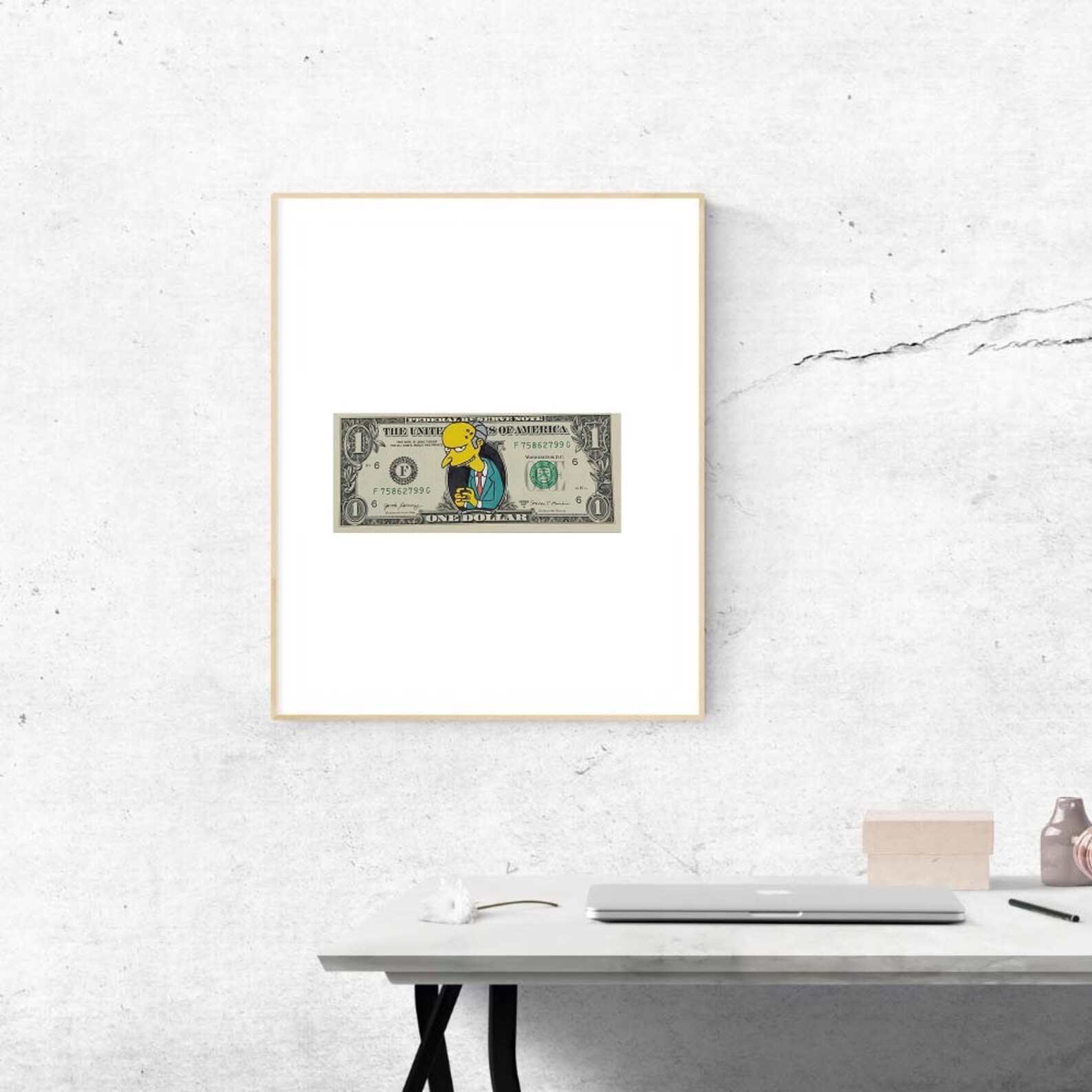 Mr. Burns - the Simpsons Dollar I Dollar Art I on a Real Dollar ...