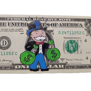 Monopoly Man - the Money Man Dollar Art | on a Real Dollar Bill ...