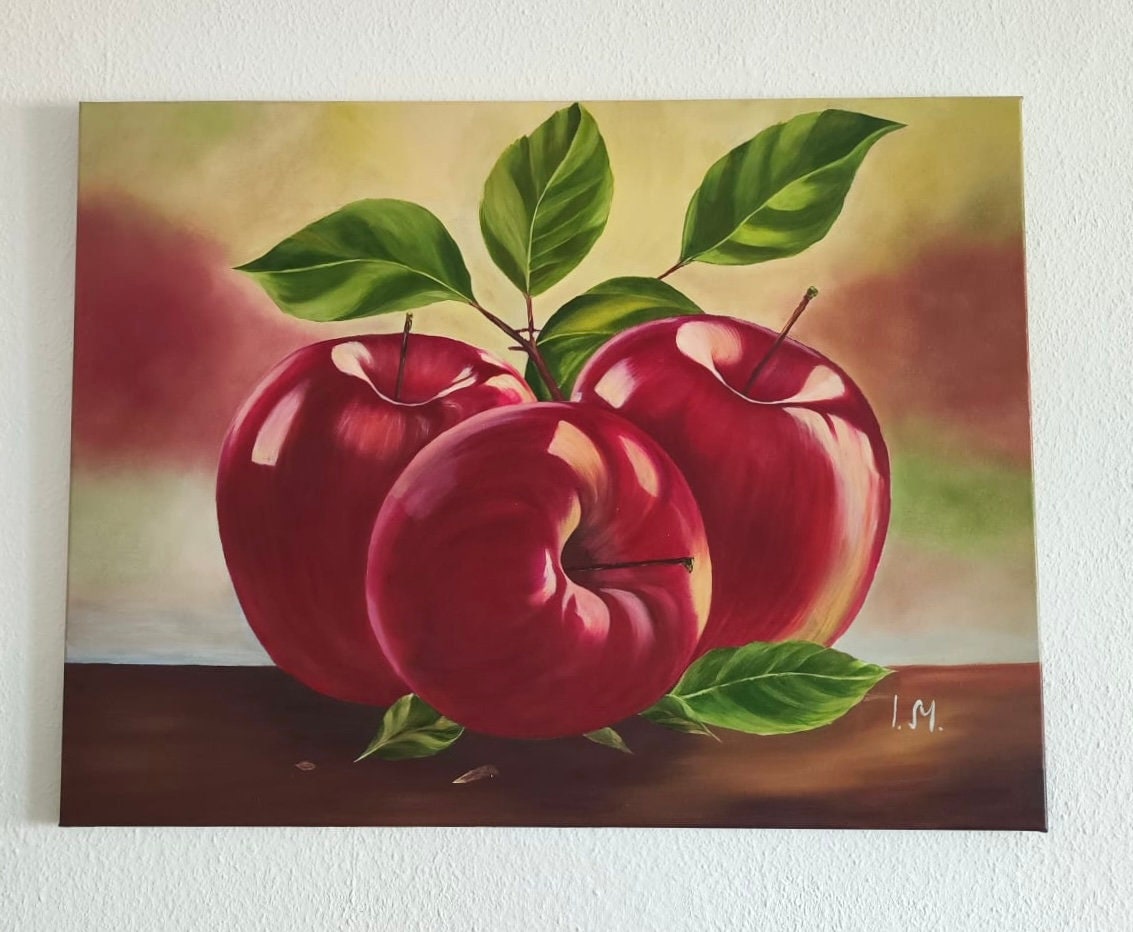 Apples Apple Painting Oil Painting Original Art Fruit Painting Fruit ...
