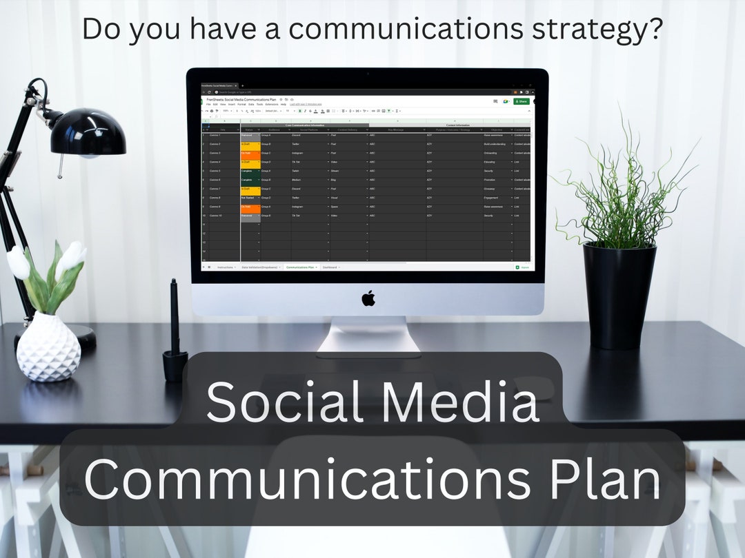 Communications Plan | Content Delivery | Comms Template | Spreadsheet ...
