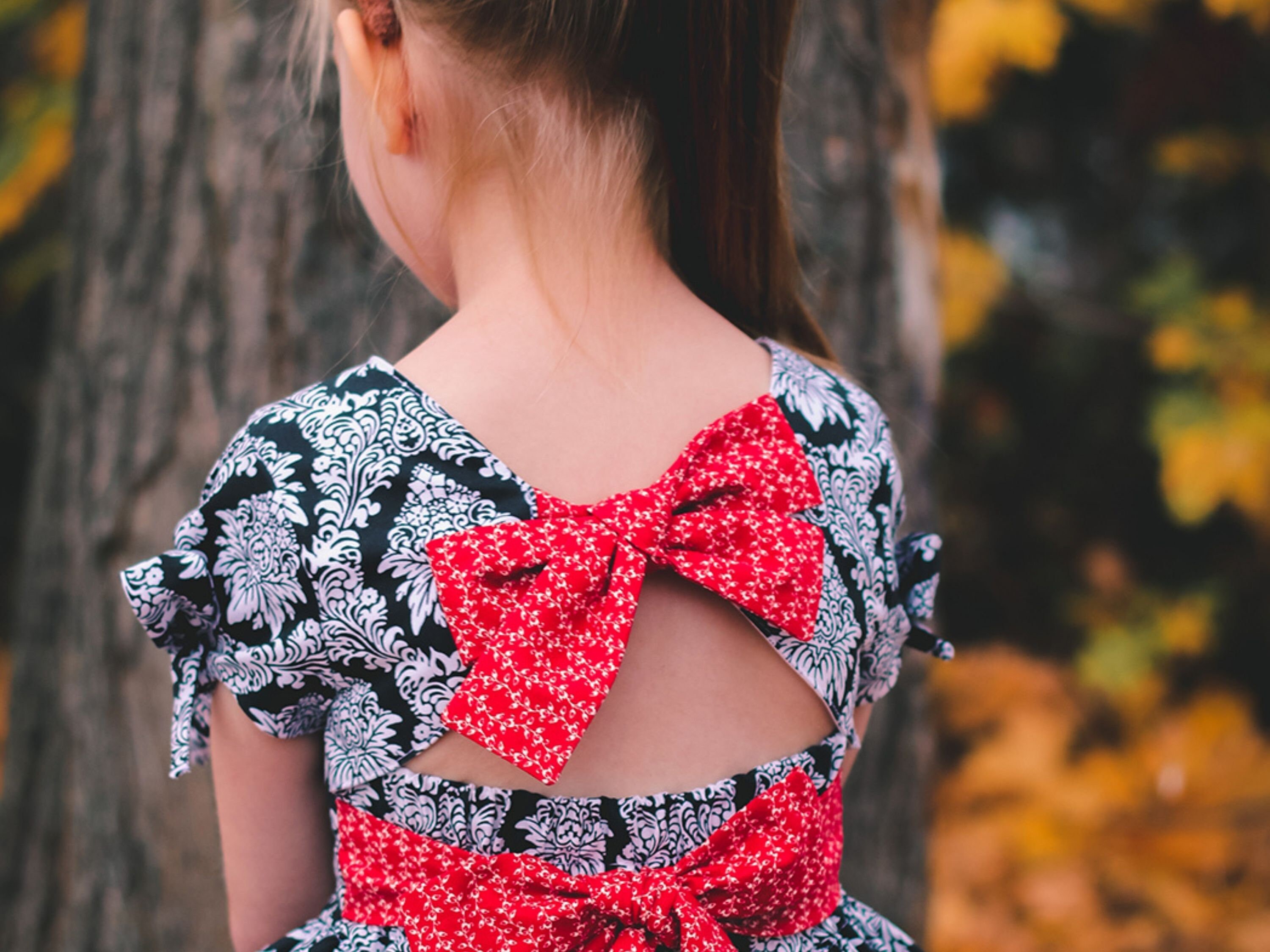 Bow Back Dress Sewing Pattern | Tulip Sleeves | PDF Digital Sewing ...