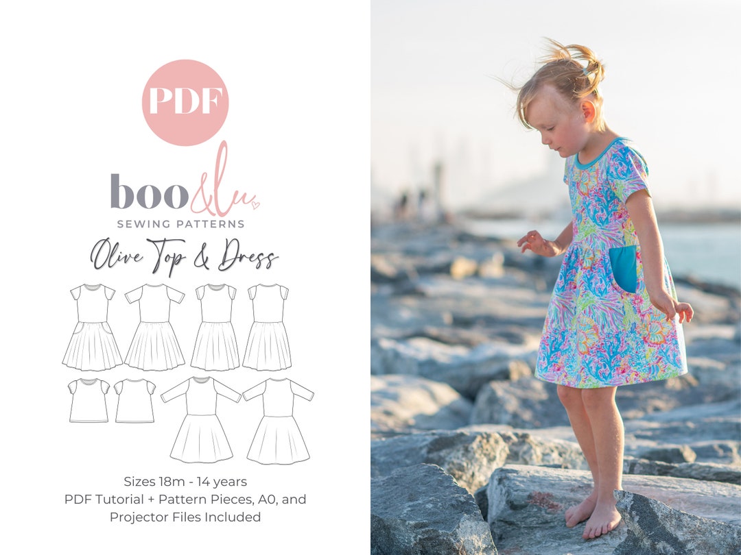 Girls Knit Twirl Dress Sewing Pattern | Pockets (PDF Pattern) - Etsy