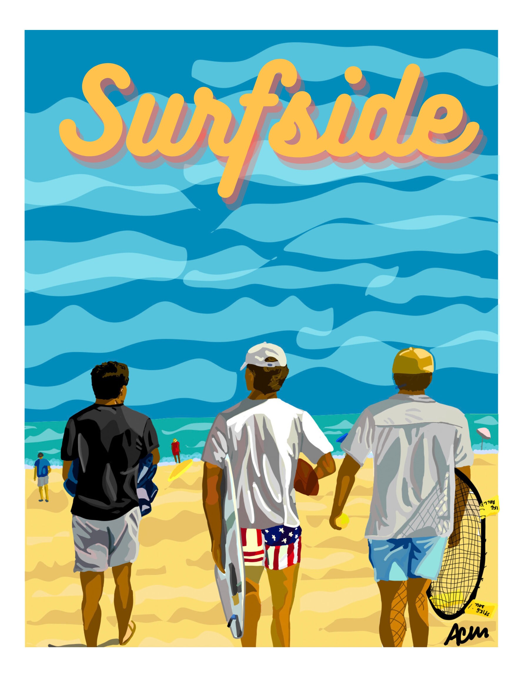 BEACH Poster - Surfside Beach - Etsy