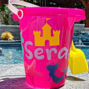 Custom Beach Pail & Shovel Kids Party Pail With Name Custom - Etsy