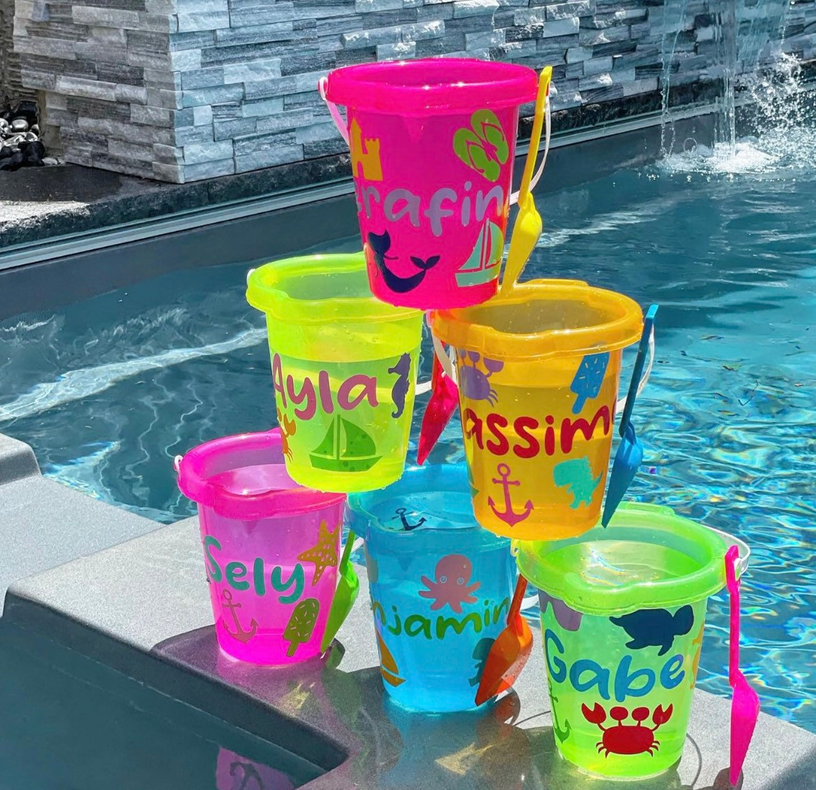 Personalized Beach Pail and Shovel Set, Kids Party Favor - Etsy