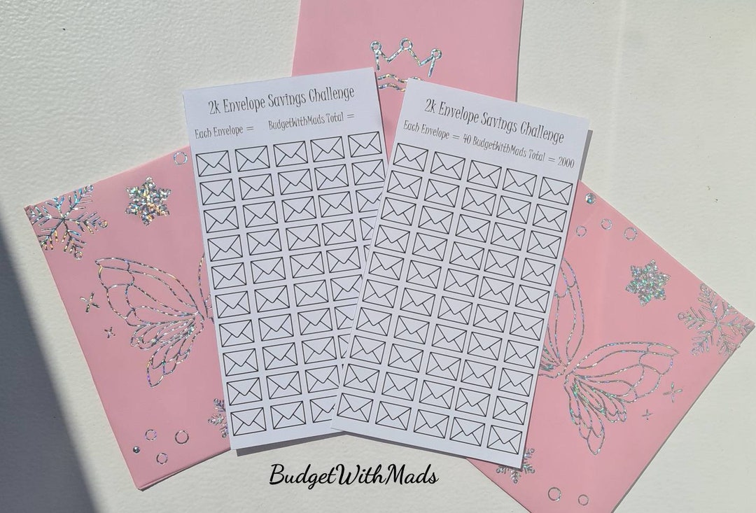 2k Envelope Savings Challenge - Save 2000 | Physical Product A6 ...