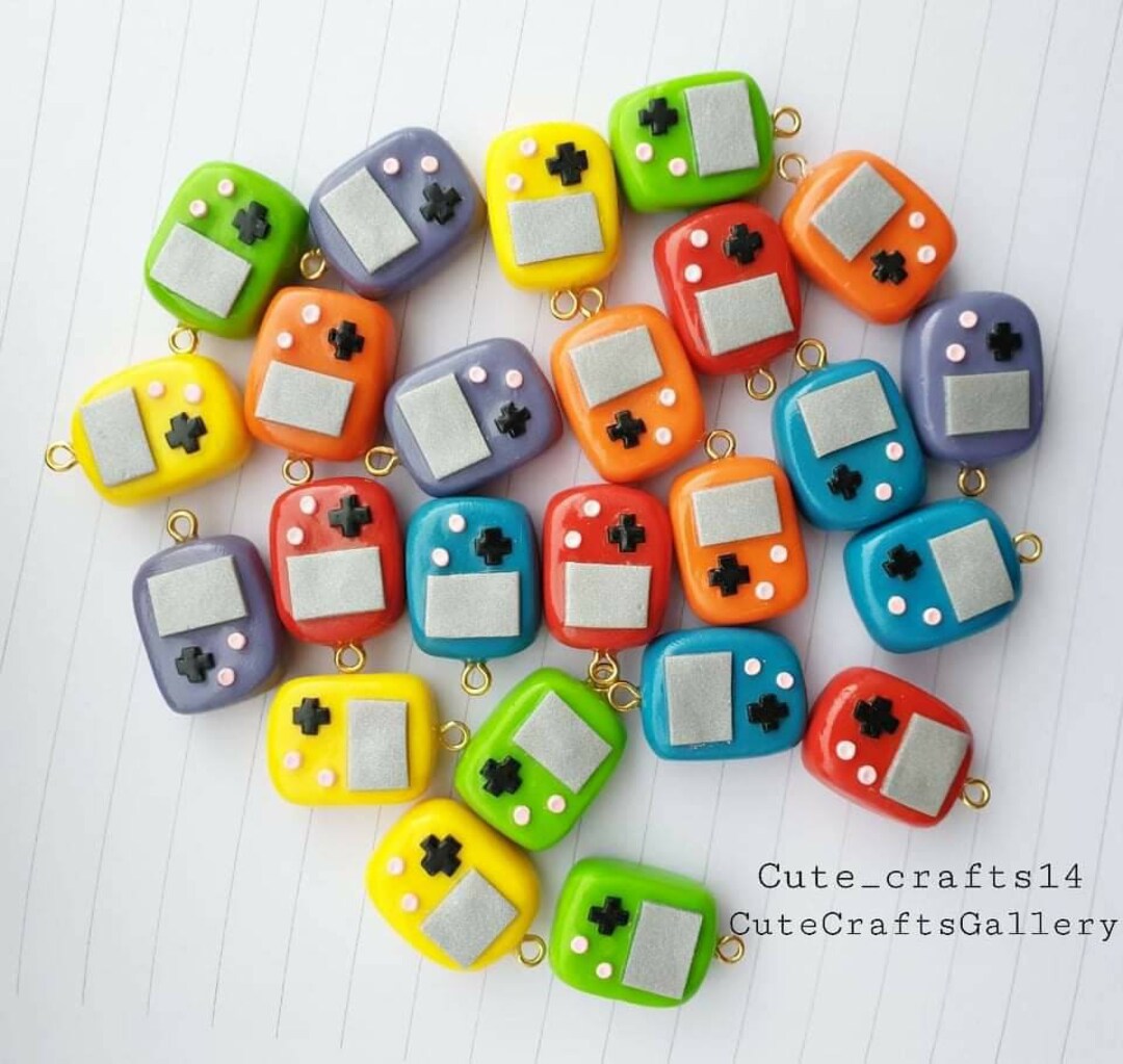 Gameboy Keyrings Polymer Clay Charms Available as Keyrings, Lanyard ...