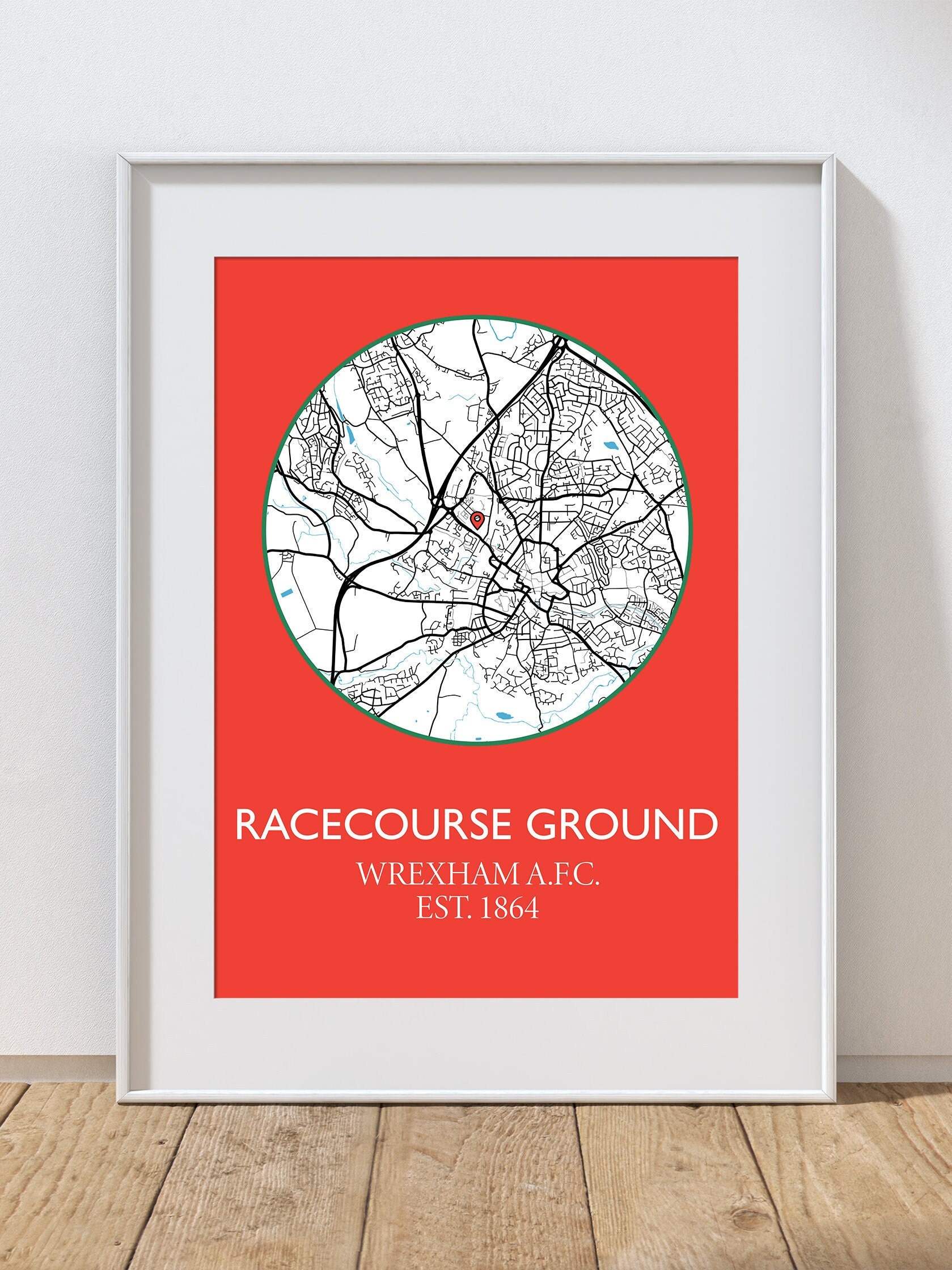 Wrexham AFC, Racecourse Ground Art, Wrexham Poster, Wrexham AFC Print ...