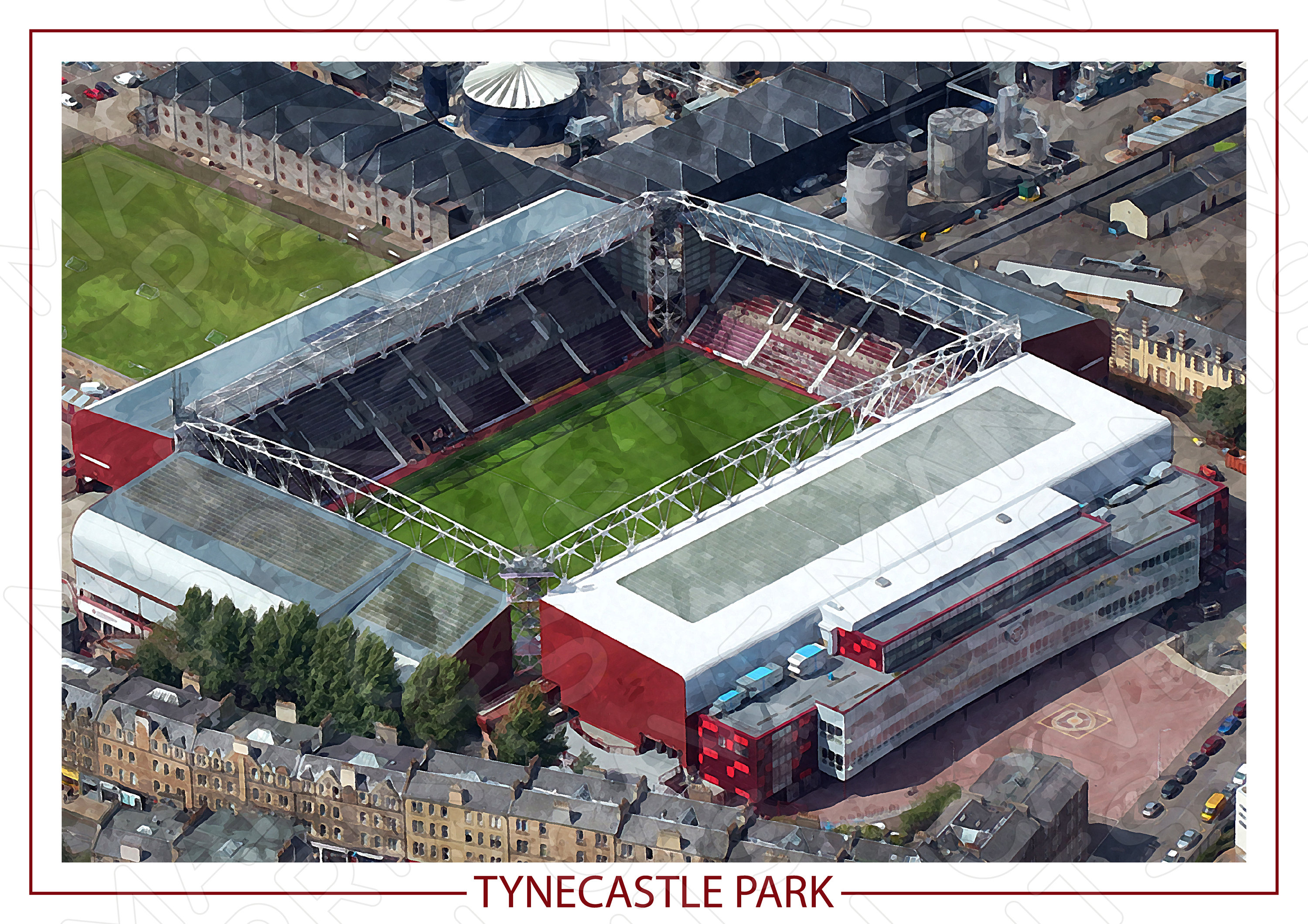 Tynecastle Park Poster, Heart of Midlothian FC, Tynecastle Park Print ...