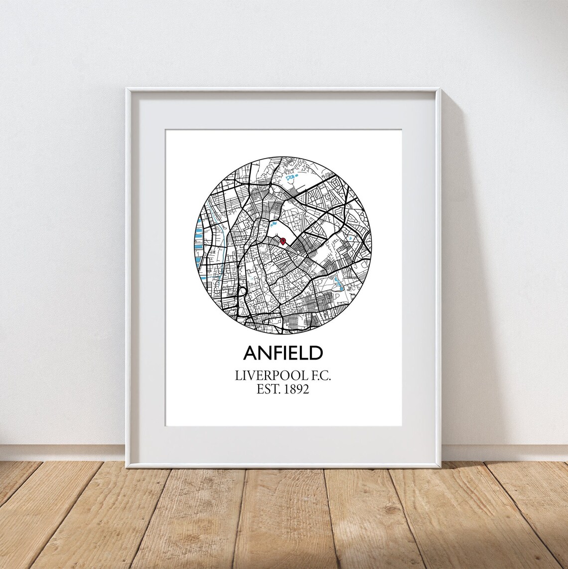 Liverpool FC, Anfield Print, Liverpool FC Map Print, Gift for Liverpool ...