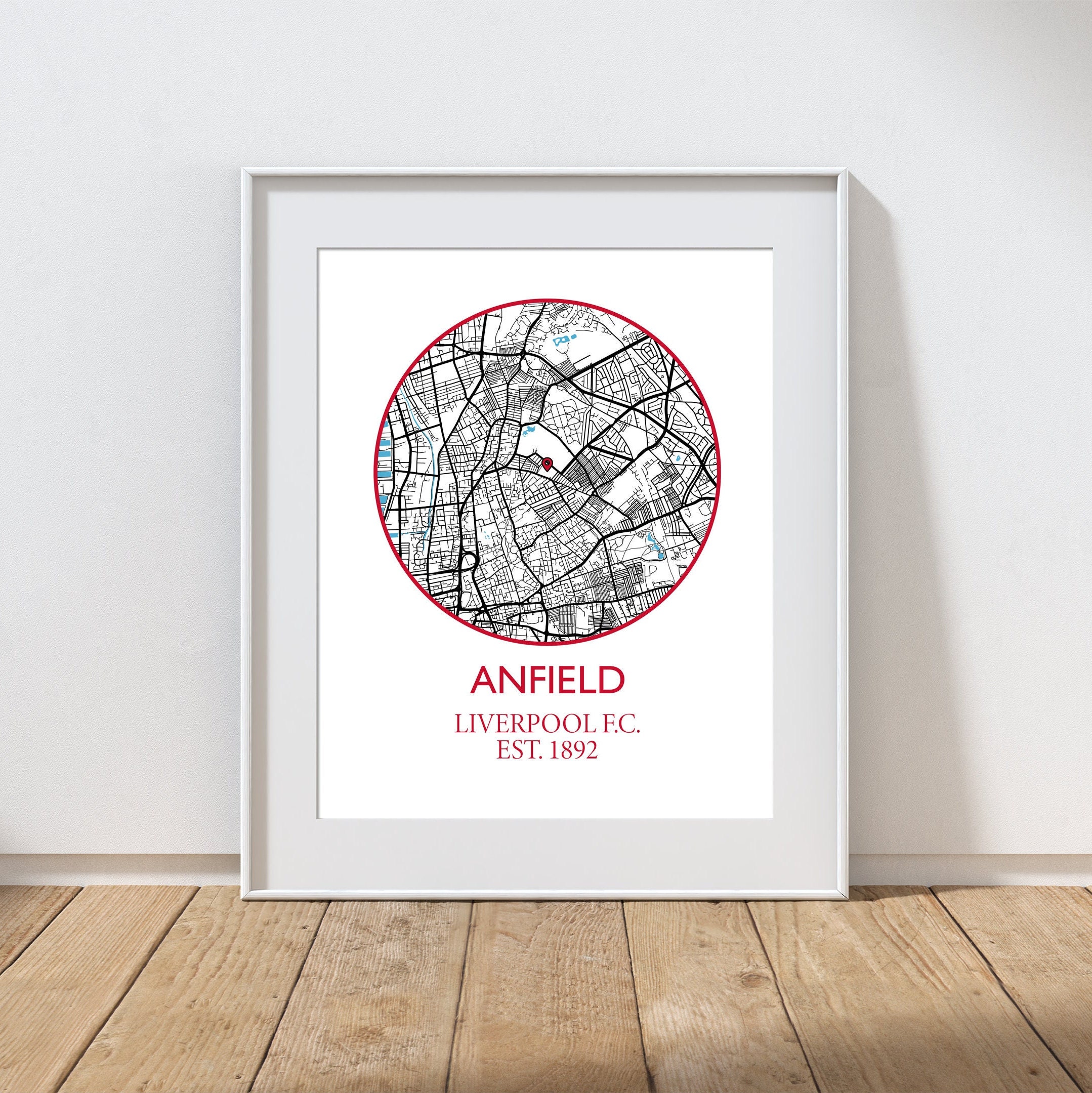 Liverpool FC, Anfield Print, Liverpool FC Map Print, Gift for Liverpool ...