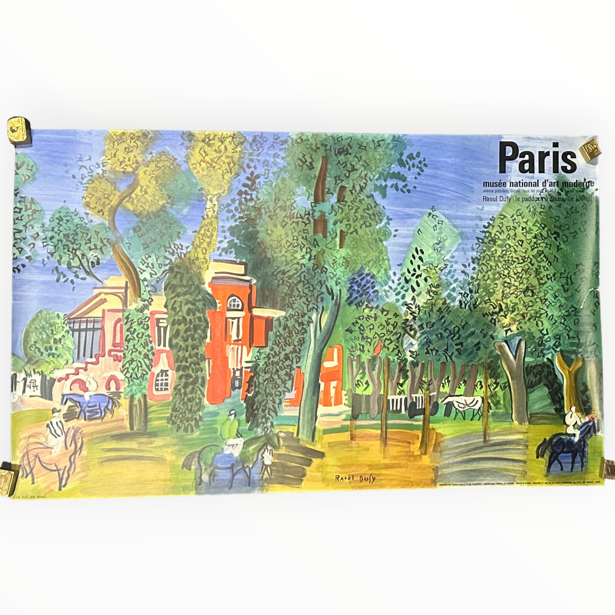 Raoul Dufy Poster 1964 Exhibition, the Paddock at Deauville French ...