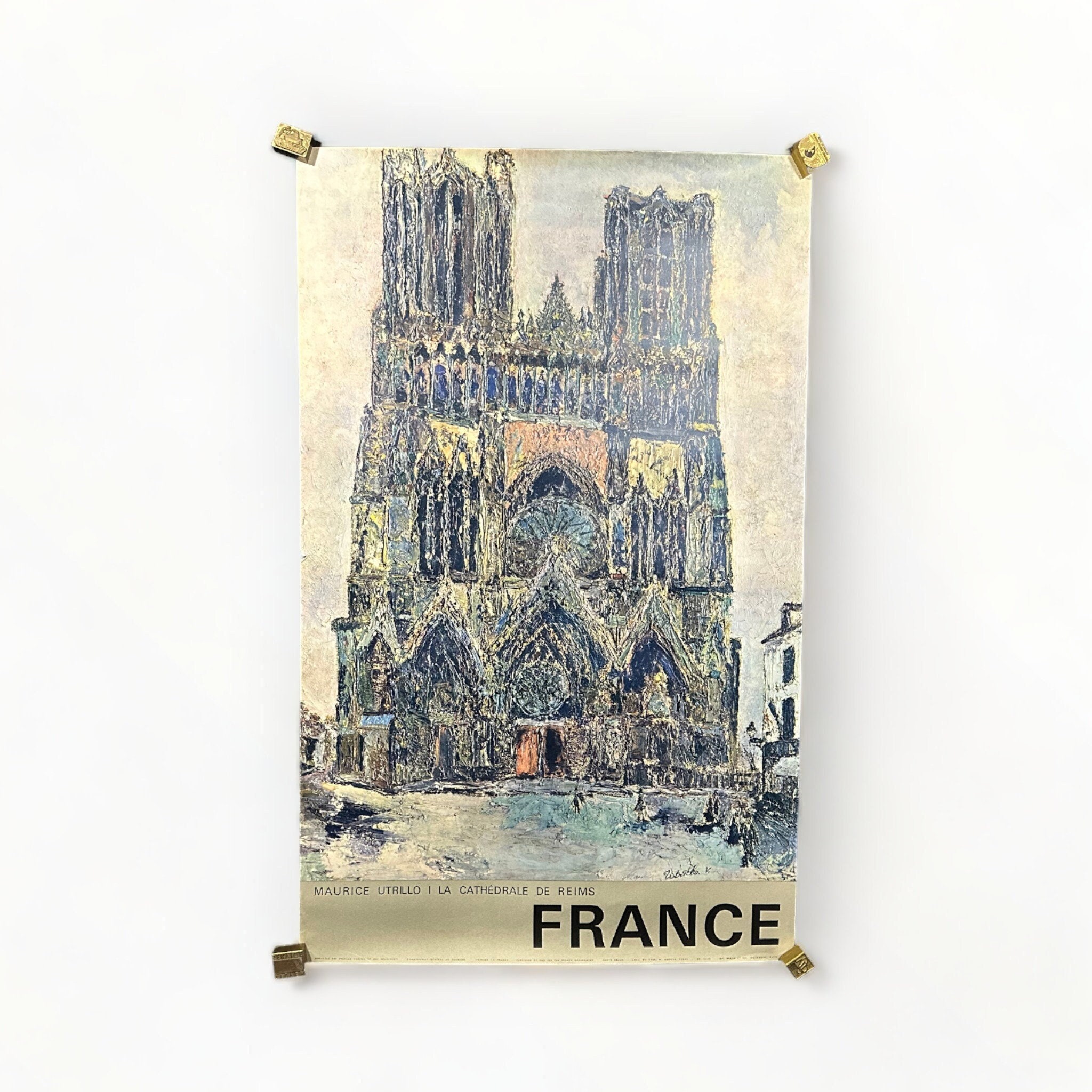 Maurice Utrillo Reims Cathedral Poster - French Art, Large Wall Decor ...