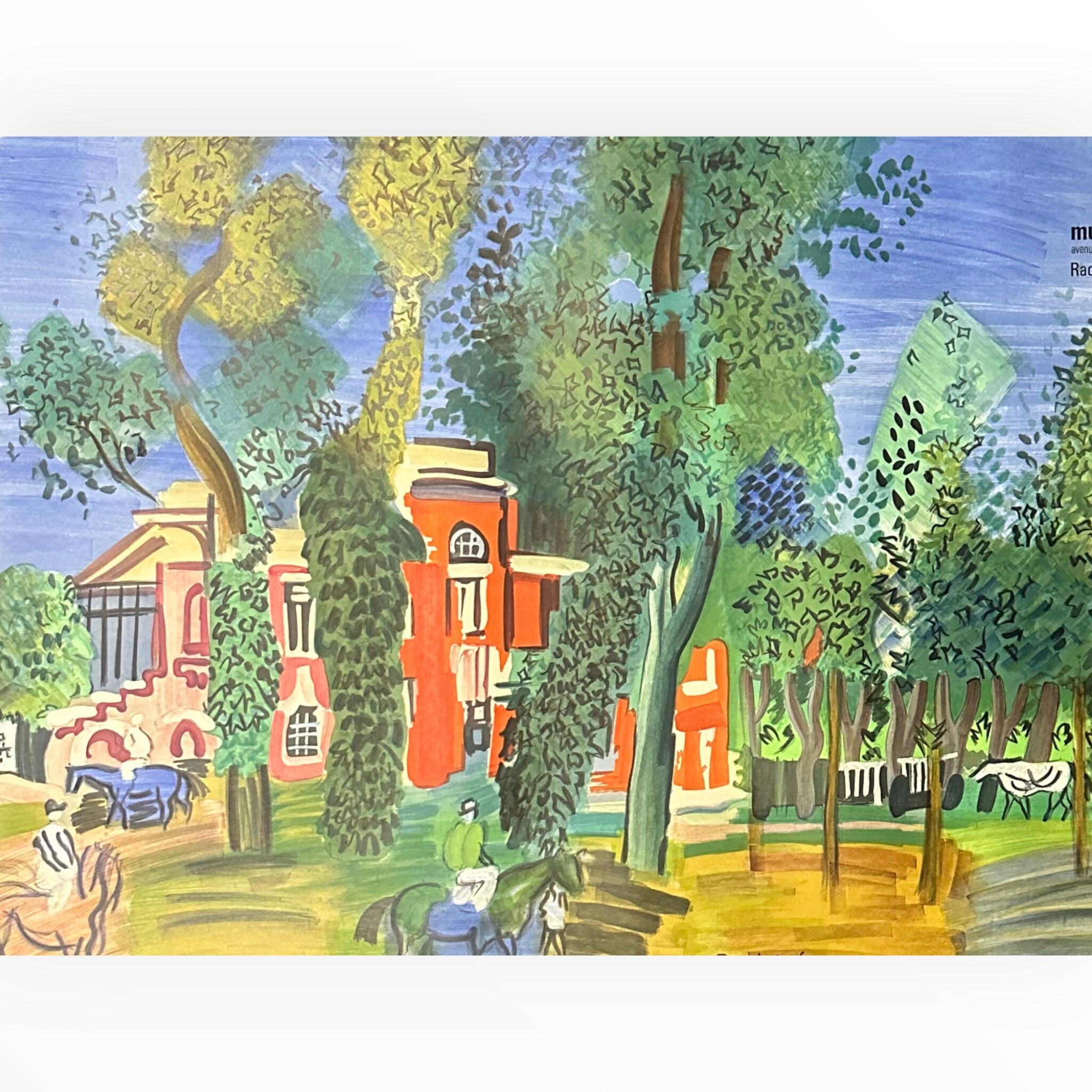 Raoul Dufy Poster 1964 Exhibition, the Paddock at Deauville French ...