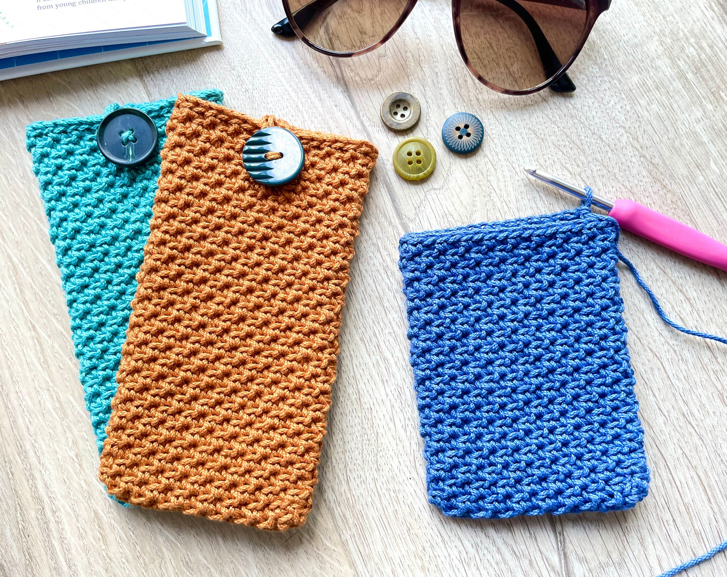 Crochet Glasses Case Pattern, Easy Crochet Pouch Pattern for Sunglasses ...