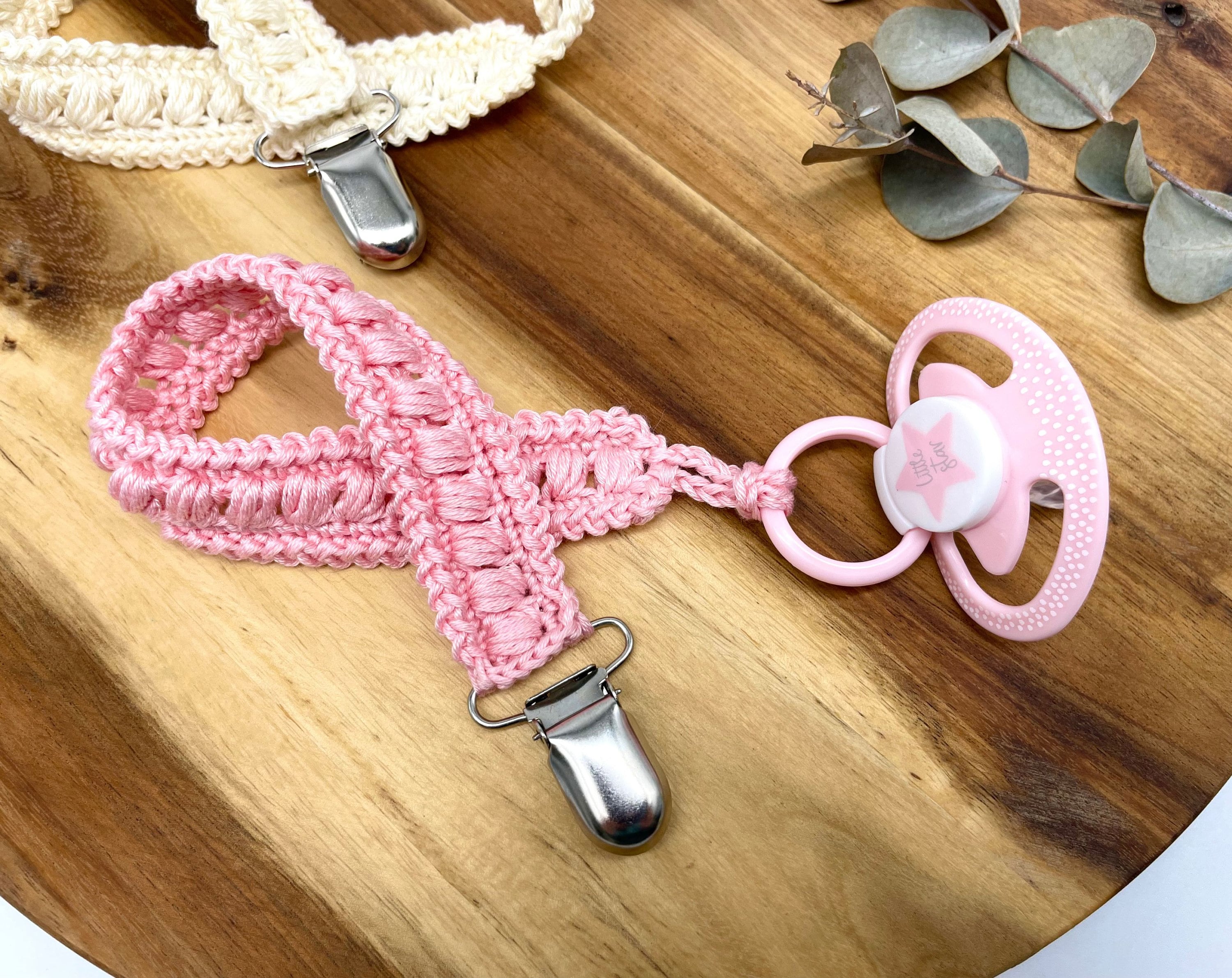 Crochet Pacifier Clip Pattern, Crochet Dummy Holder Pattern, Crochet ...