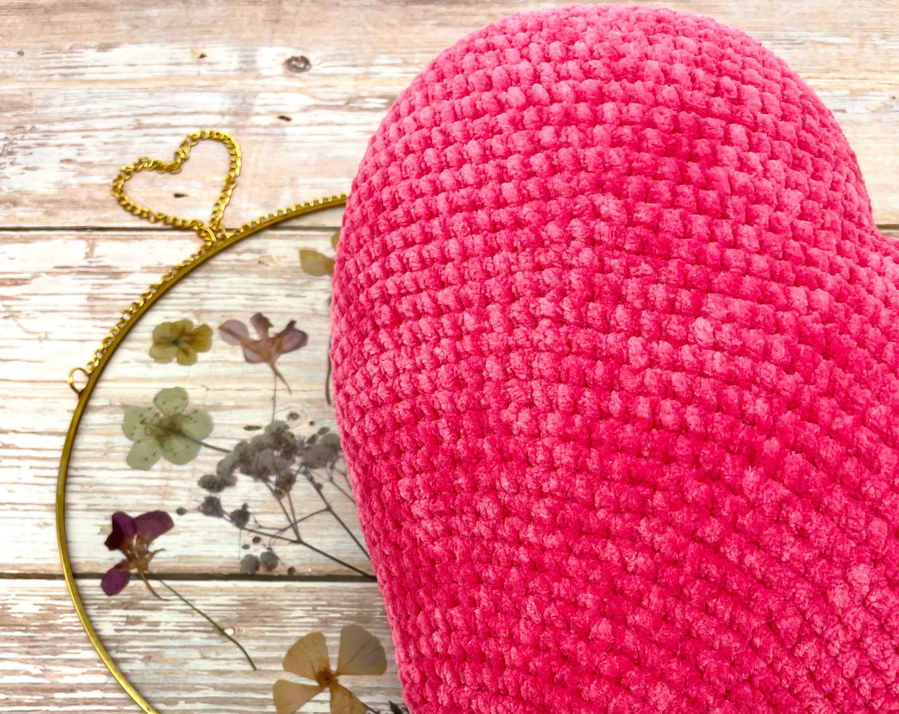 Crochet Heart Cushion Pattern, Amigurumi Heart Pillow Pattern, Crochet ...