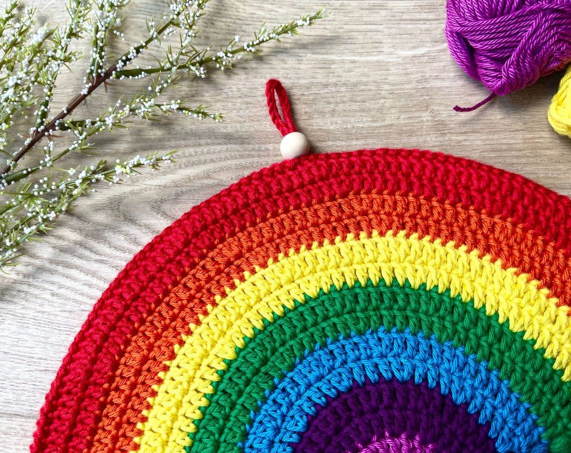 Crochet Rainbow Pattern, Crochet Rainbow Wall Hanging Pattern, Easy ...