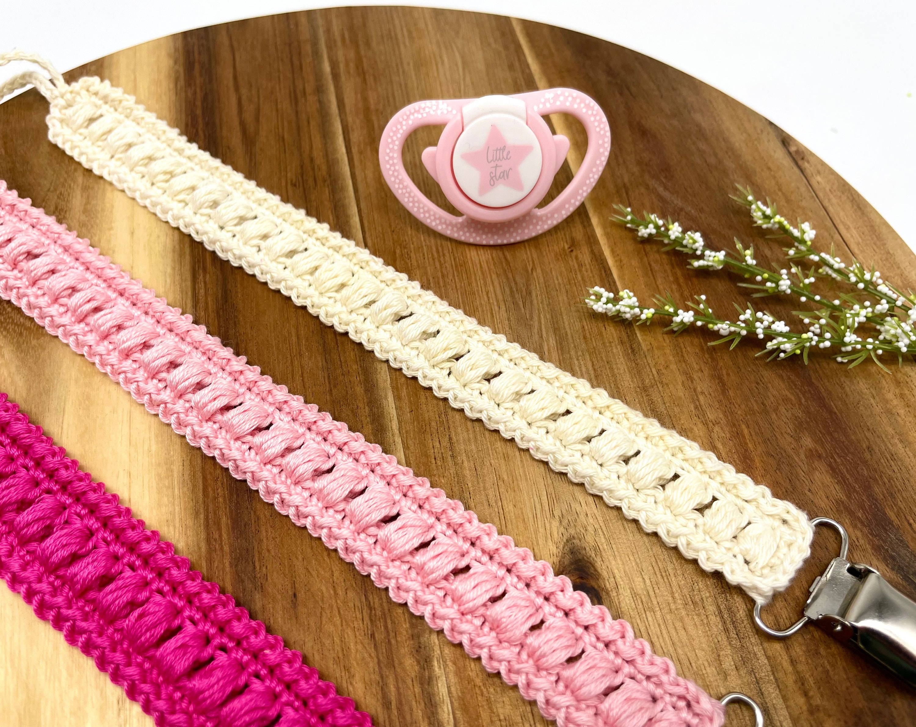 Crochet Pacifier Clip Pattern, Crochet Dummy Holder Pattern, Crochet ...