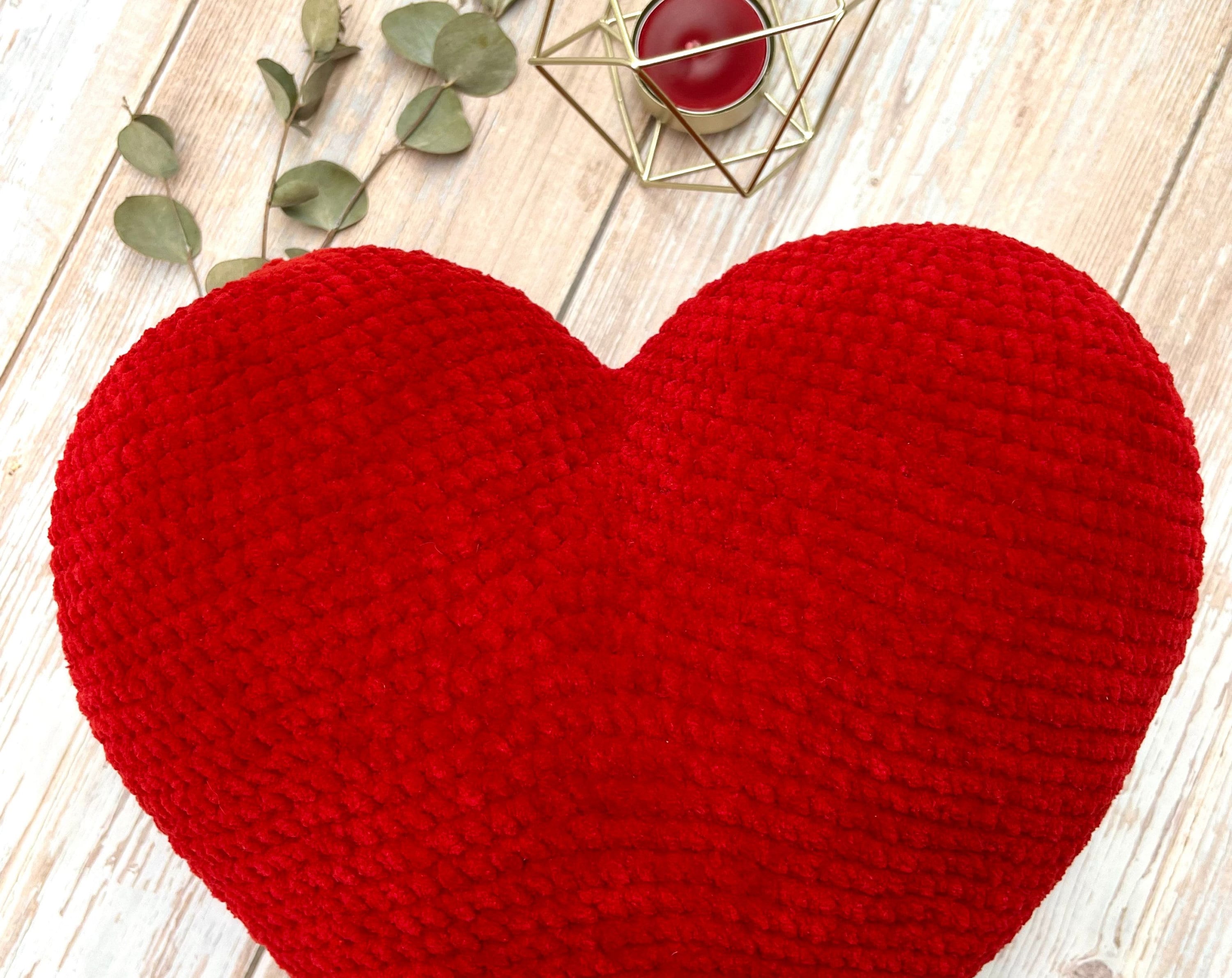 Crochet Heart Cushion Pattern, Amigurumi Heart Pillow Pattern, Crochet ...