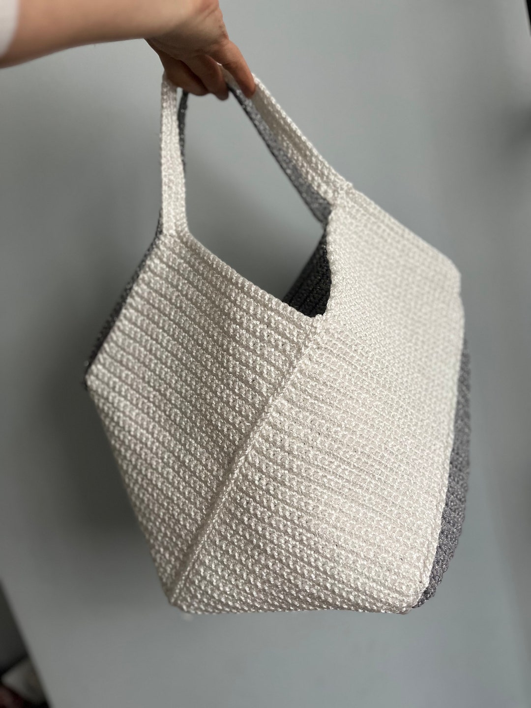 Crochet PATTERN, Shoulder Bag,crochet Pattern,gray Macrame Shopping Bag ...