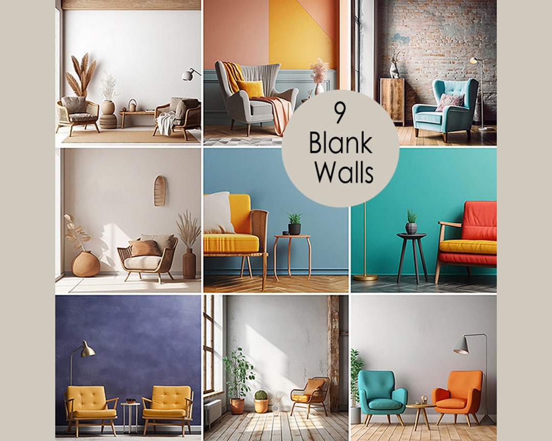 Frame Mockup in Home Interior, Bundle of 9 Blank Wall Mockups, Template ...