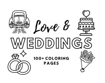 Love & Weddings 100 Coloring Pages - Etsy