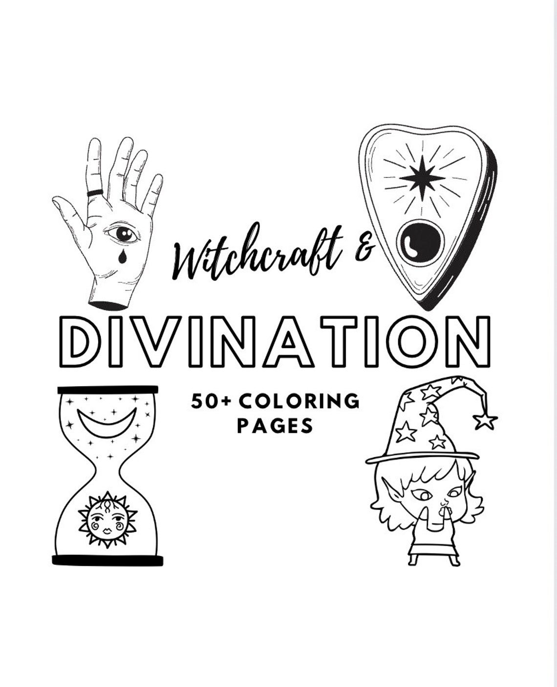 Witchcraft & Divination 50 Coloring Pages - Etsy