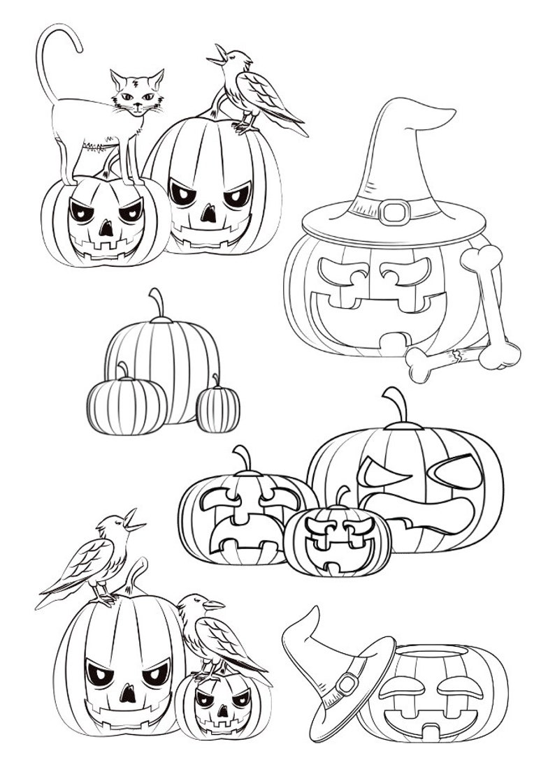 Spooky Halloween | 100+ Coloring Pages | Digital Download - Etsy